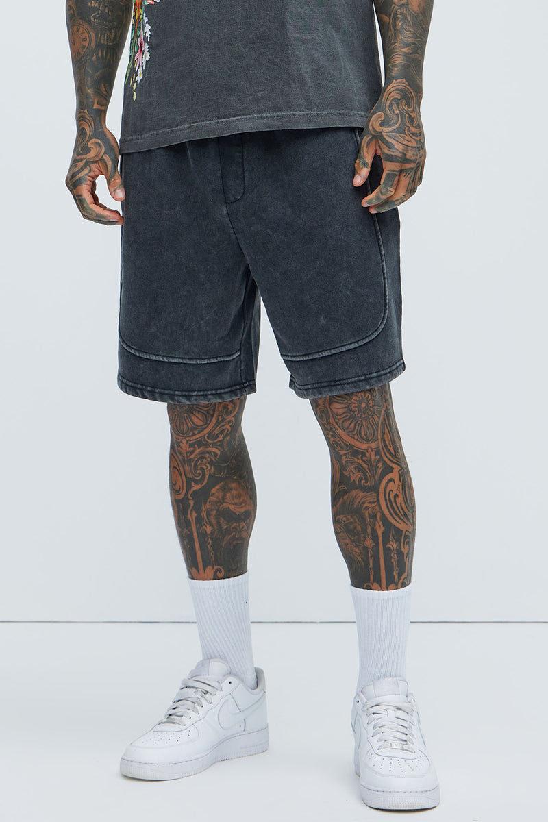 Tyson Enduing Relaxed Shorts - Black Wash | Fashion Nova, Mens Shorts ...