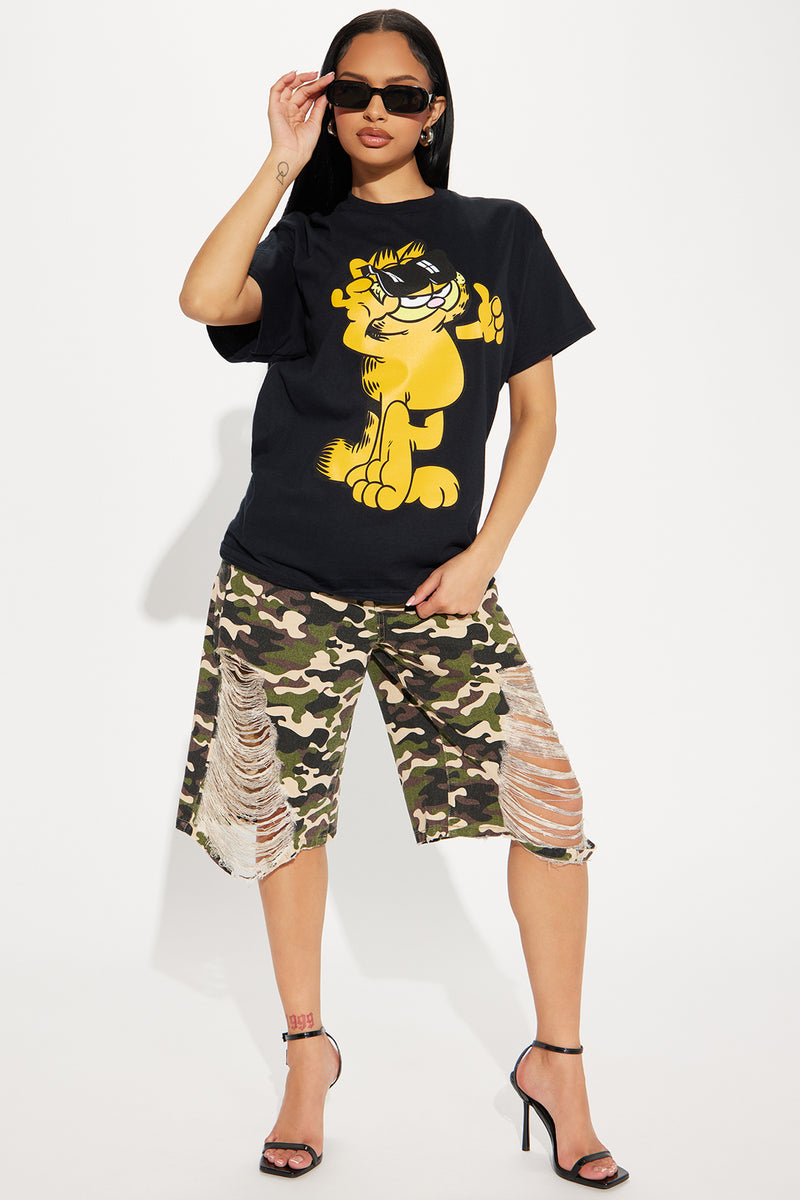Garfield Cool Cat Tee - Black | Fashion Nova, Screens Tops and Bottoms | Fashion Nova