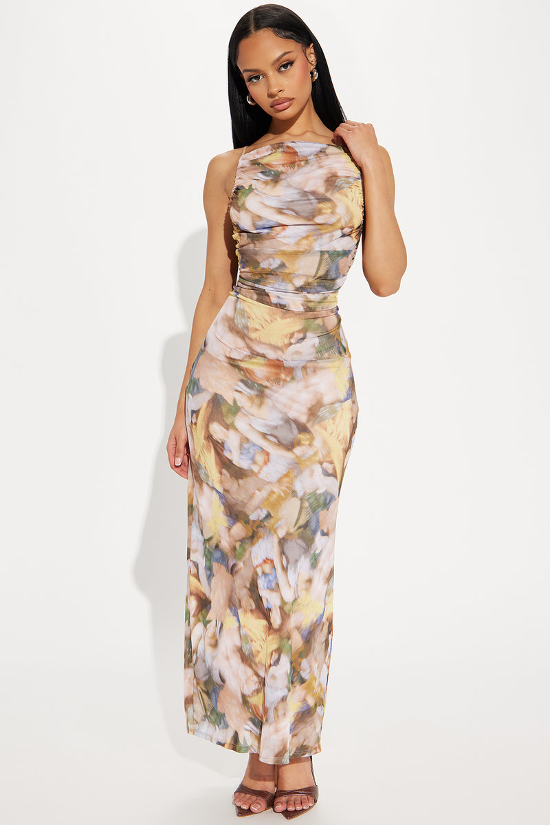Painted Mesh Maxi Dress - Multi Color | Fashion Nova, Dresses | Fashion ...