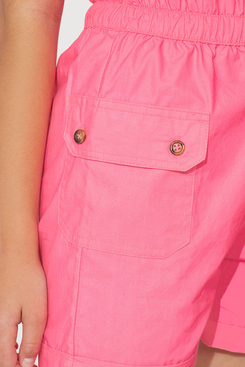 Mini Cargo Poplin Romper - Neon Pink | Fashion Nova, Kids Jumpsuits ...
