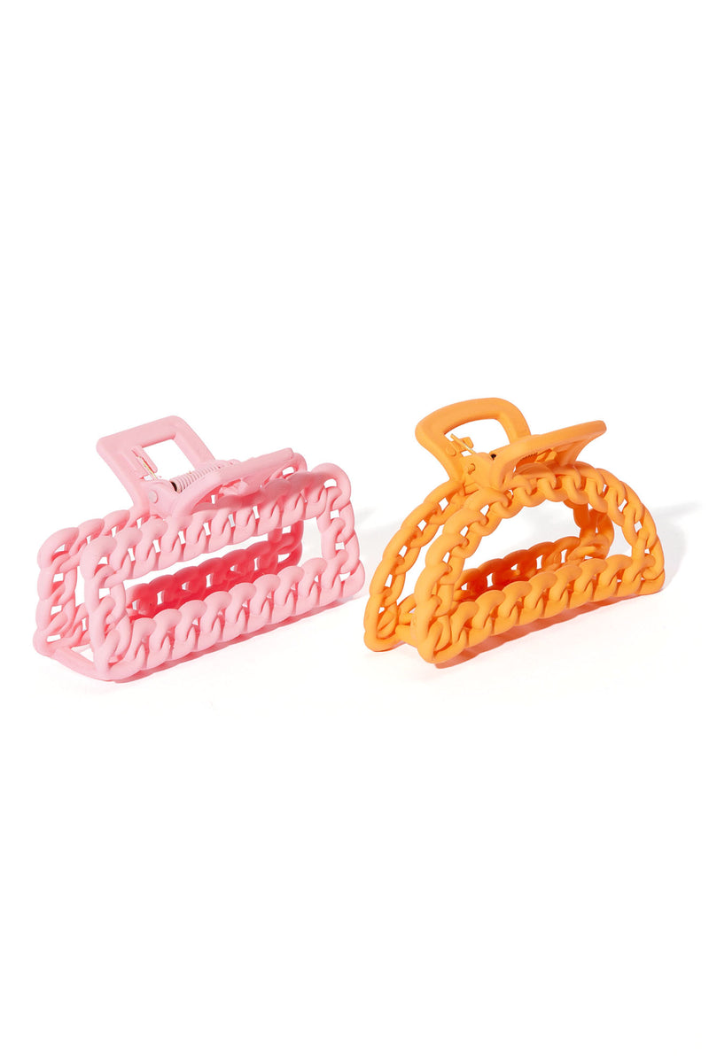Neon Night 2 Piece Claw Clips - Pink/combo | Fashion Nova, Accessories ...