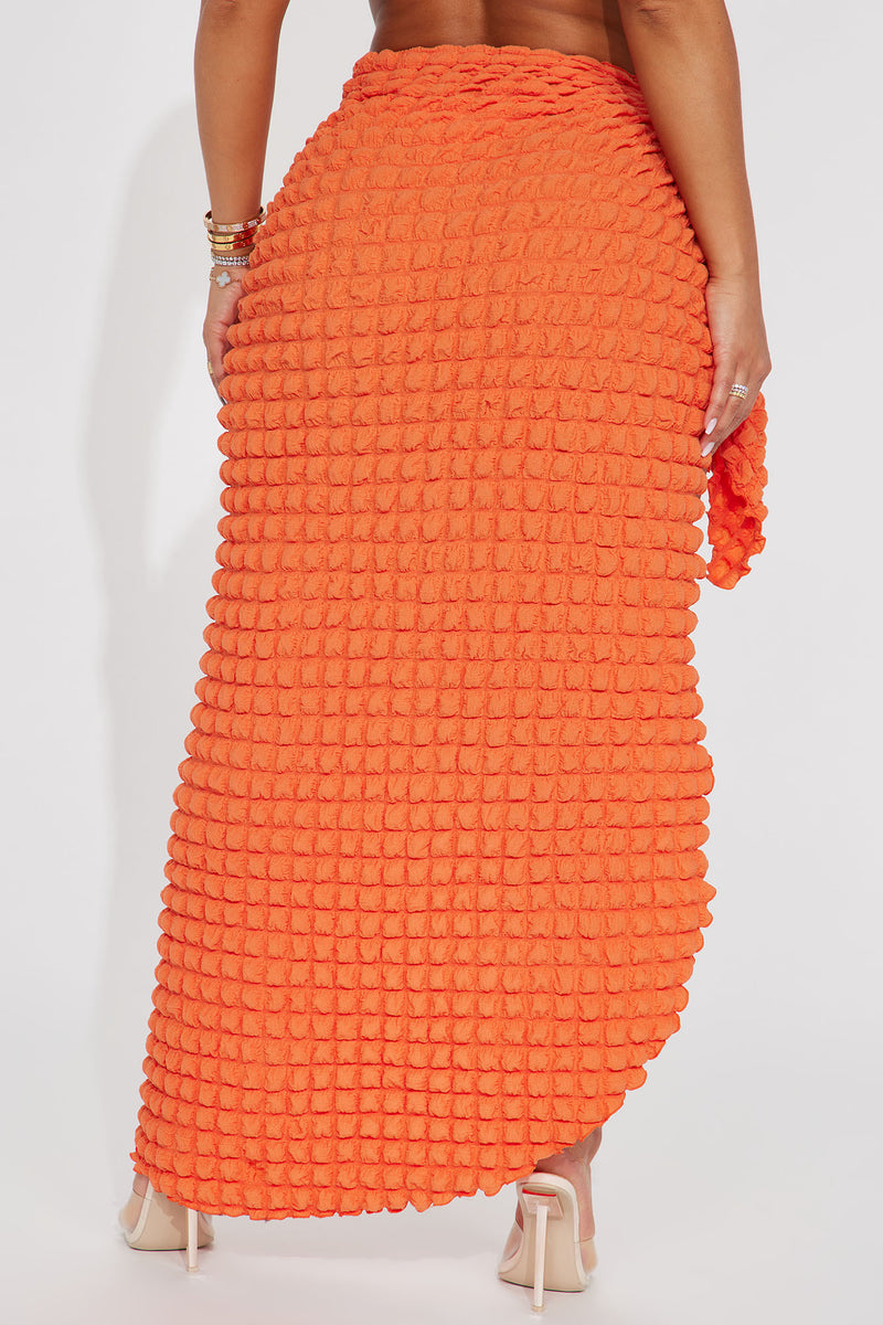 Bri Bubble Maxi Cover Up Tie Sarong - Orange | Fashion Nova, Swimwear ...