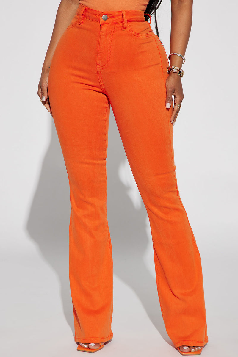 Deep In My Soul Flare Jeans - Orange | Fashion Nova, Jeans | Fashion Nova