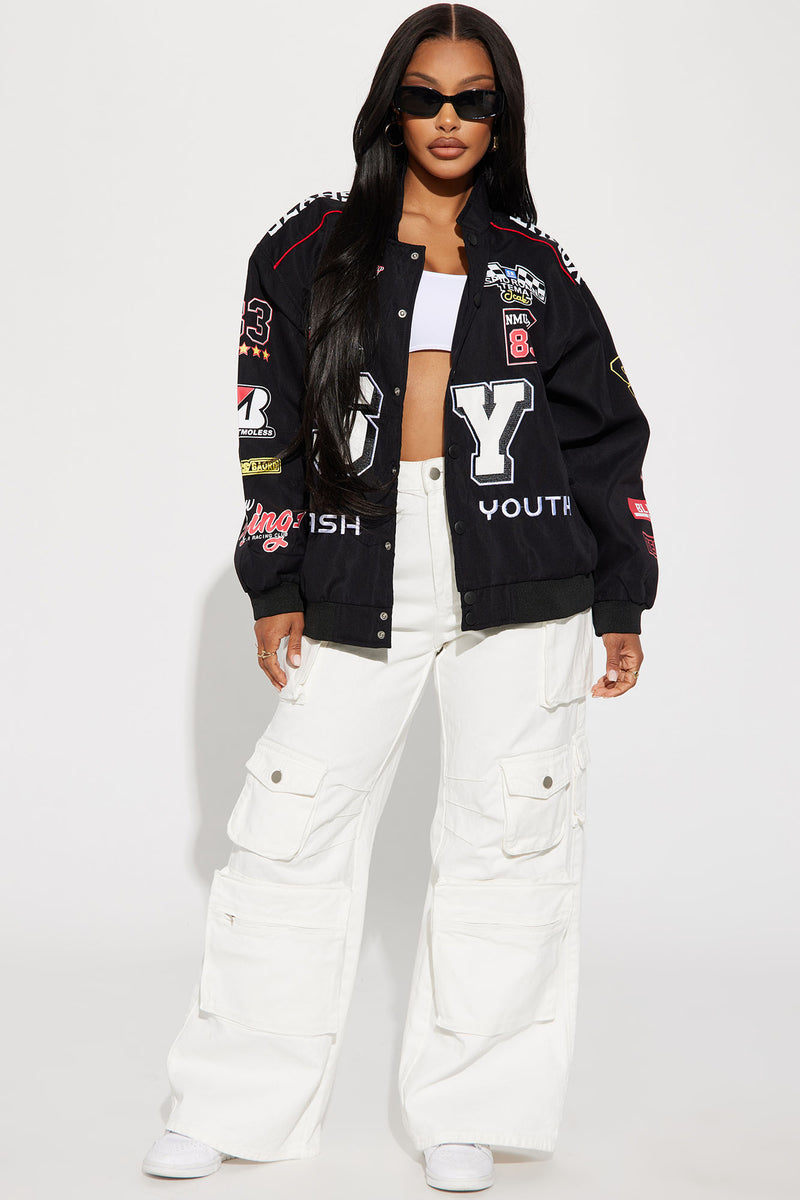 Racing Slash Bomber Jacket - Black | Fashion Nova, Jackets & Coats ...