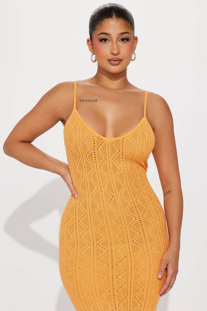 Kenzlee Knit Maxi Dress Orange Fashion Nova Dresses Fashion Nova