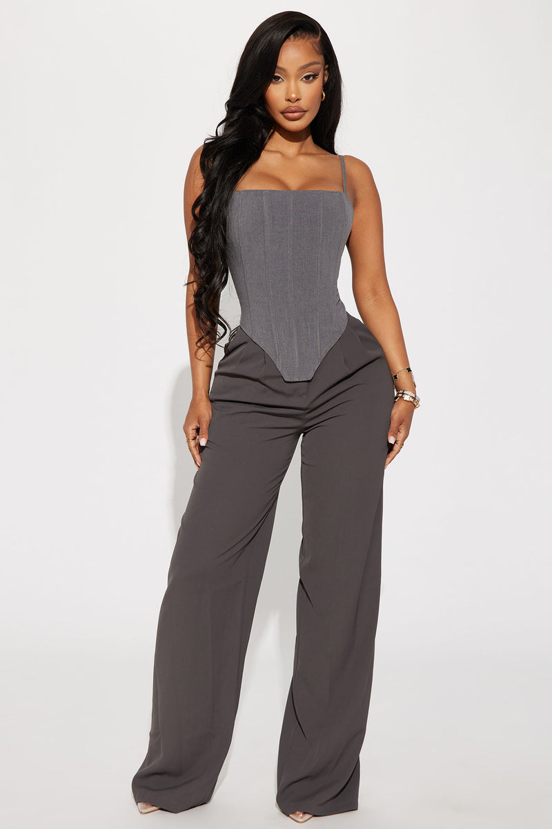 A Jackpot Corset Top - Grey | Fashion Nova, Shirts & Blouses | Fashion Nova