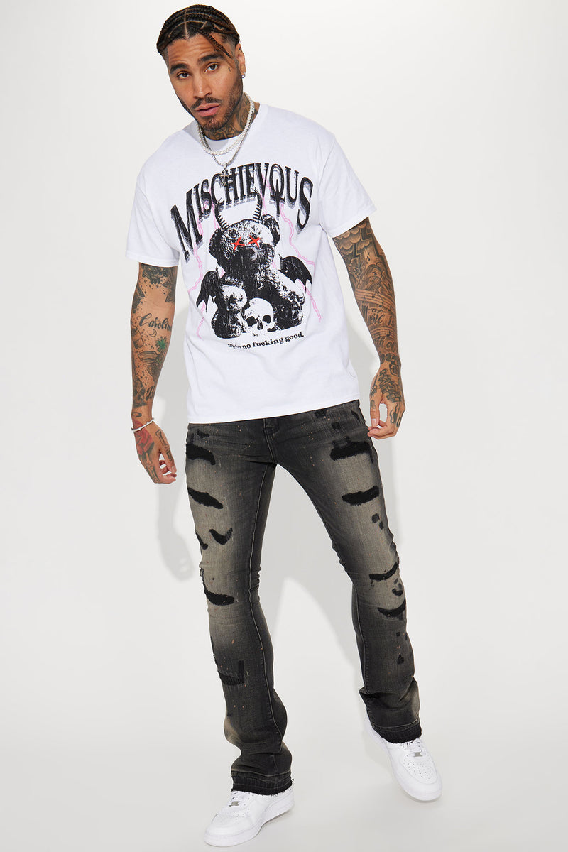 Mischievous Short Sleeve Tee - White | Fashion Nova, Mens Graphic Tees ...