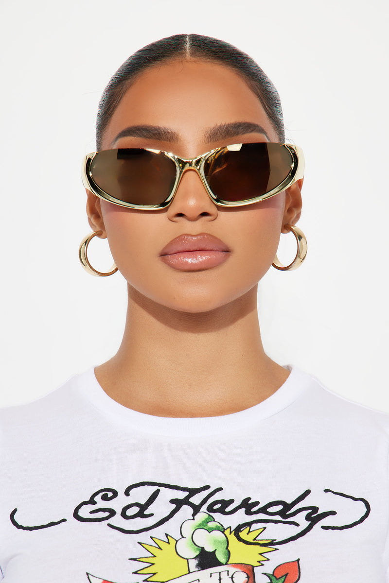 Rave About It Sunglasses - Gold | Fashion Nova, Sunglasses | Fashion Nova