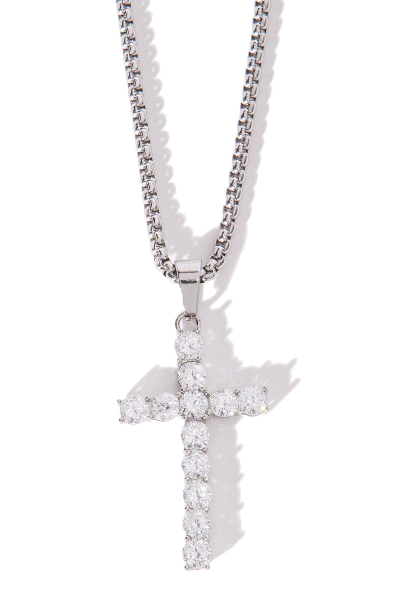 Stainless Steel Iced Cross Chain Necklace - Silver | Fashion Nova, Mens ...