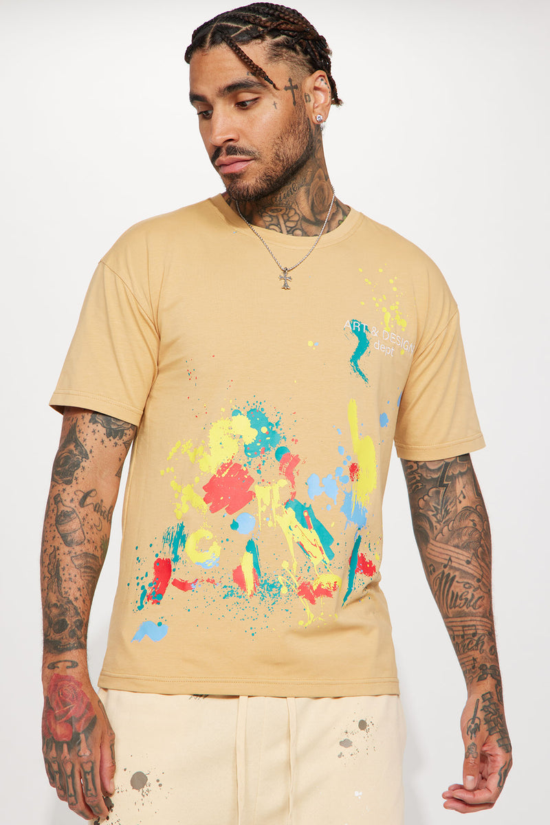 Art And Design Dept Short Sleeve Tee - Tan | Fashion Nova, Mens Graphic ...
