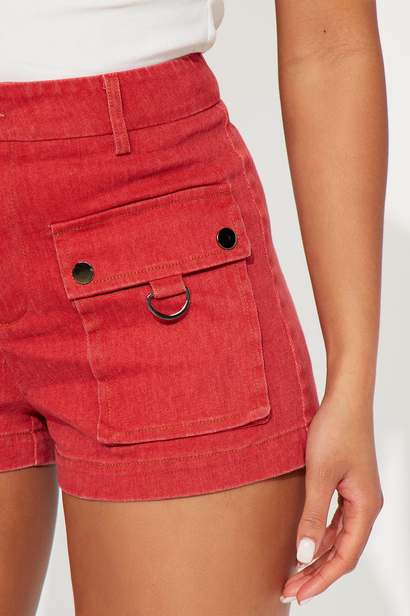 Gimme All Your Attention Cargo Short - Red | Fashion Nova, Shorts ...