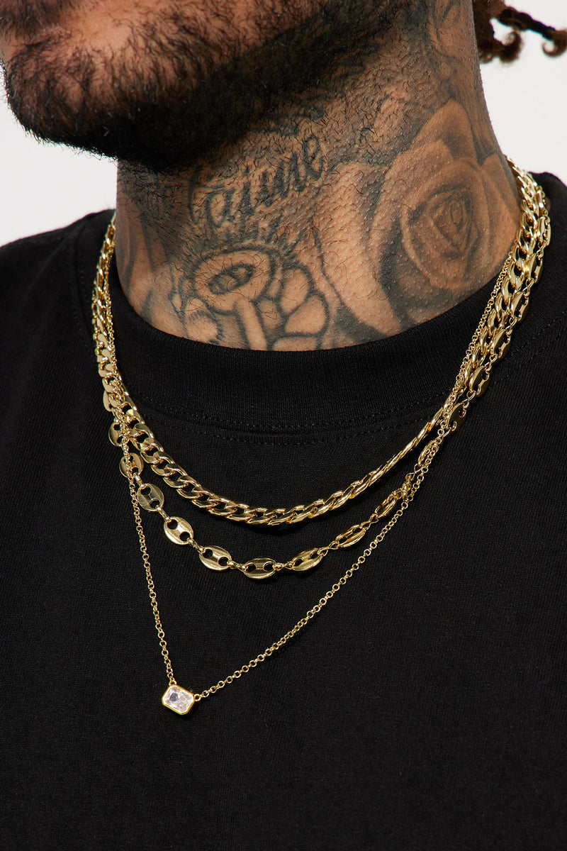 Anything For You 3 Piece Chain Necklace - Gold | Fashion Nova, Mens ...