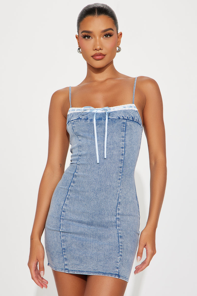 Pixie Denim Micro Mini Dress - Light Wash | Fashion Nova, Dresses ...