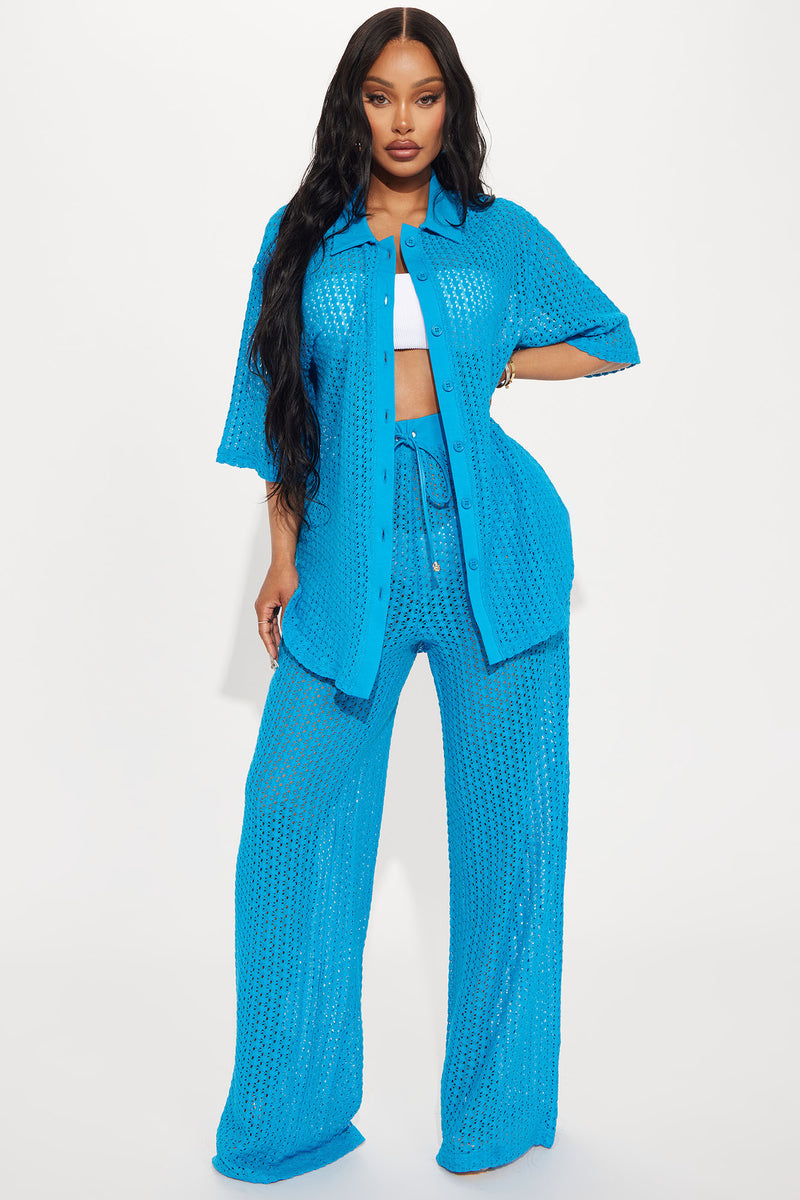 Abby Button Up Swim Cover Up Top - Blue | Fashion Nova, Swimwear ...