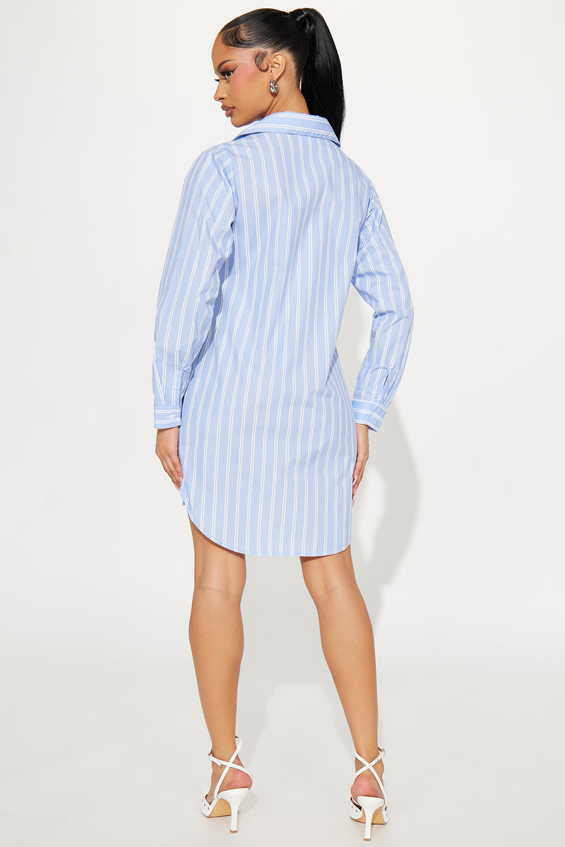 Jadine Striped Shirt Dress - Blue | Fashion Nova, Dresses | Fashion Nova