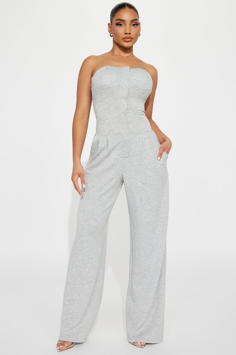 Push The Button Jumpsuit - Heather Grey | Fashion Nova, Jumpsuits ...