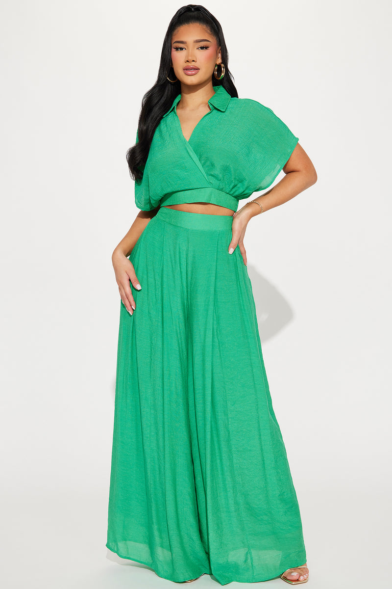Mea Gauze Pant Set - Green | Fashion Nova, Matching Sets | Fashion Nova