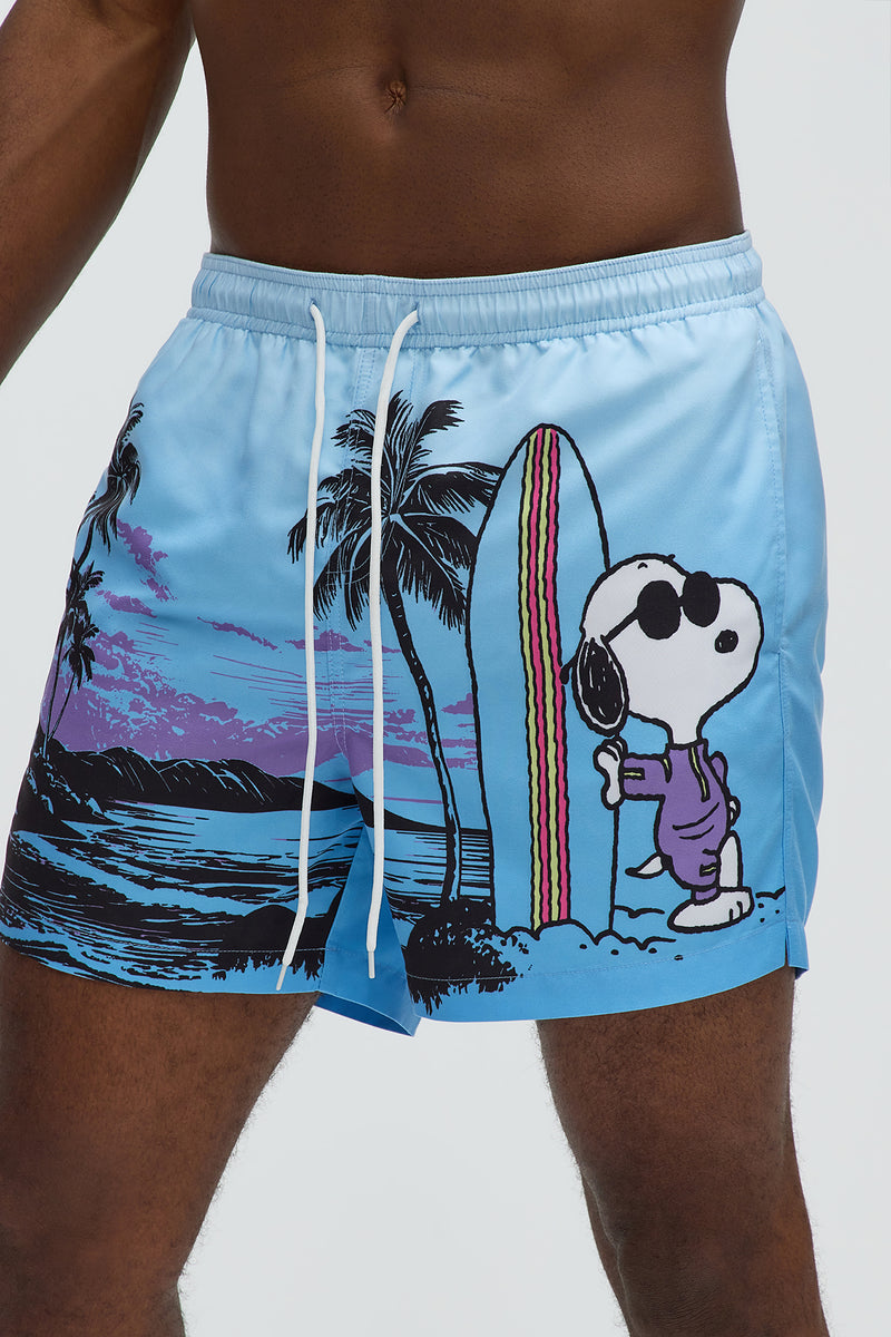 Aloha Snoopy Swim Trunk - Blue | Fashion Nova, Mens Swim | Fashion Nova