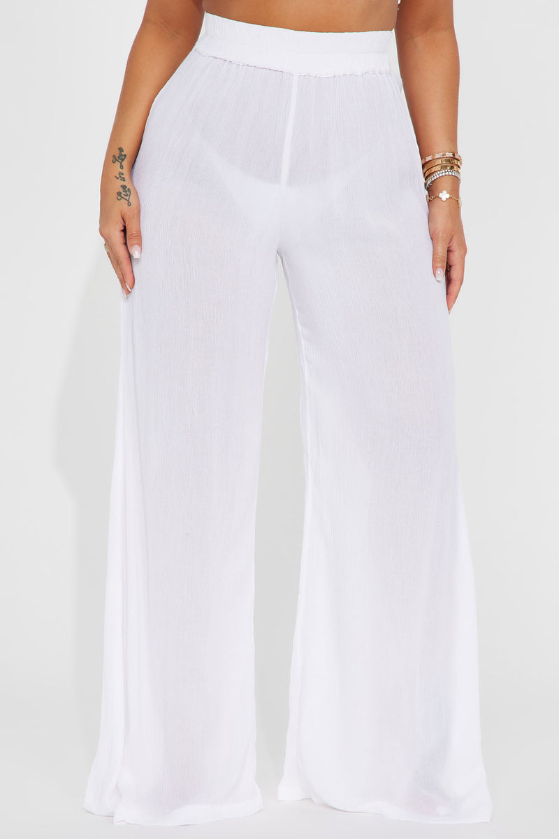 Breezy Nights Linen Swim Cover Up Pants - White | Fashion Nova ...