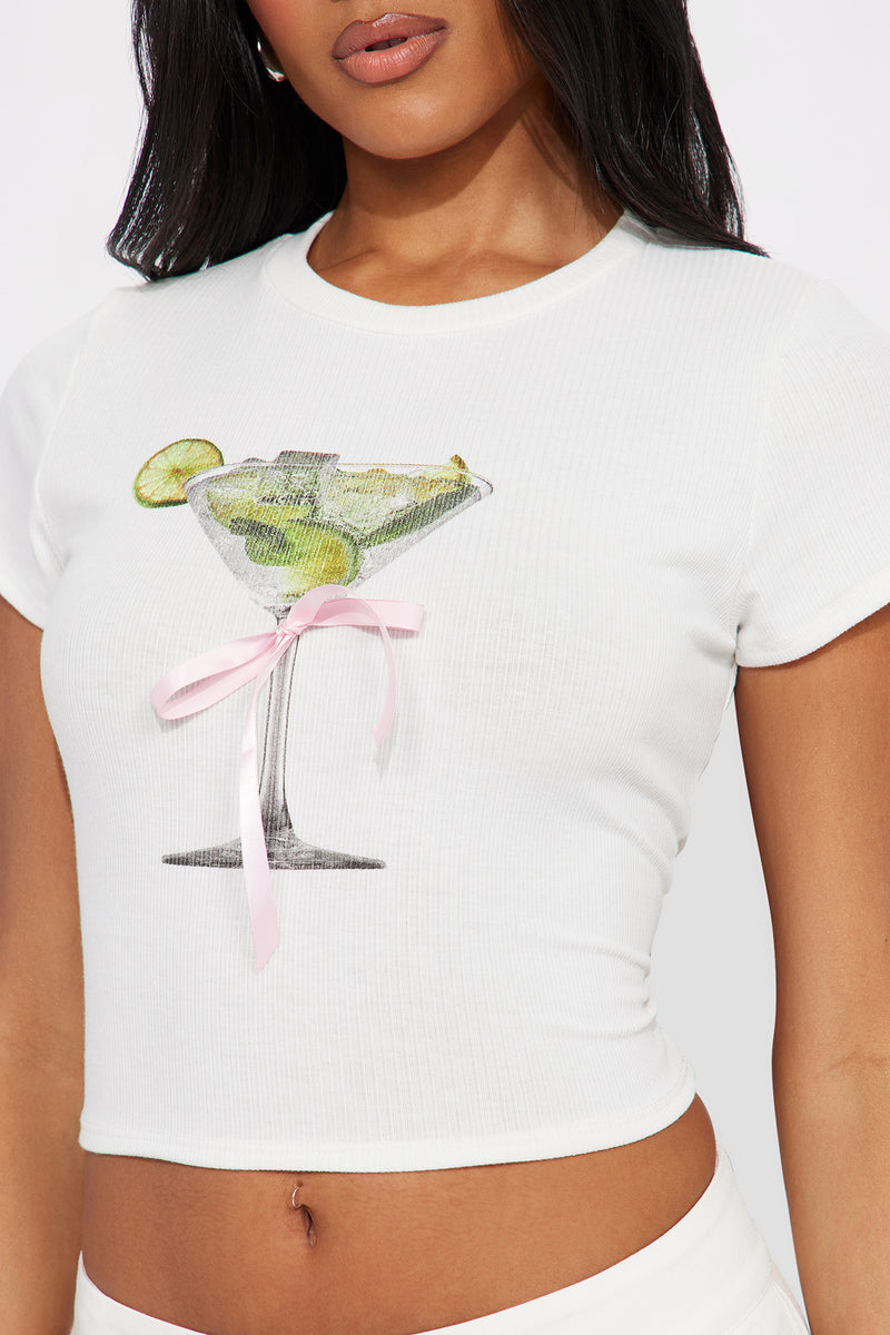Mojito Please Graphic Tee With Bow - White | Fashion Nova, Screens Tops ...