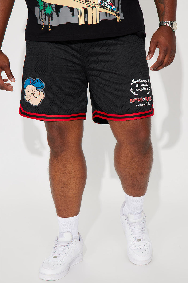 Popeye Jealousy Is A Weak Emotion Shorts - Black | Fashion Nova, Mens ...