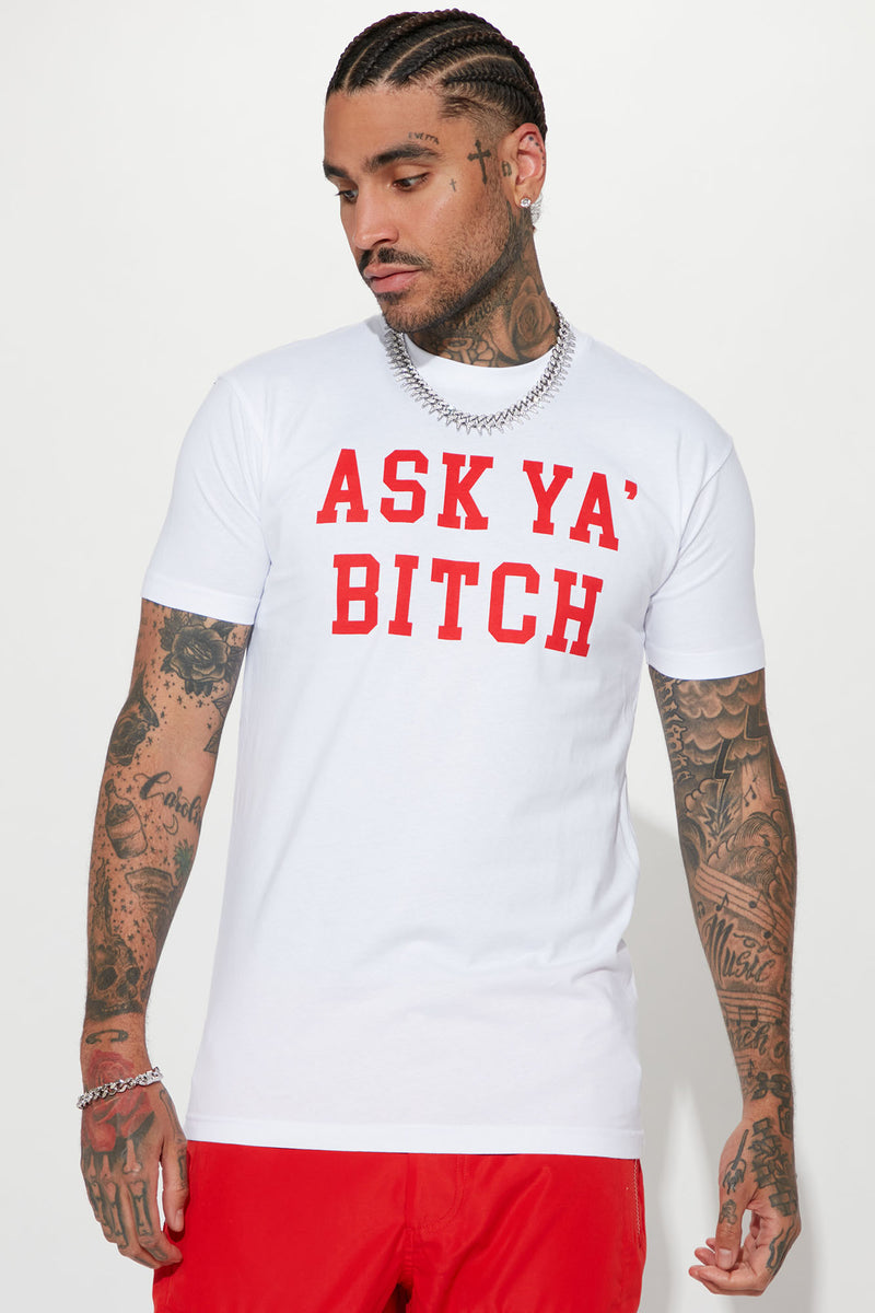 Ask Ya Short Sleeve Tee - White | Fashion Nova, Mens Graphic Tees ...