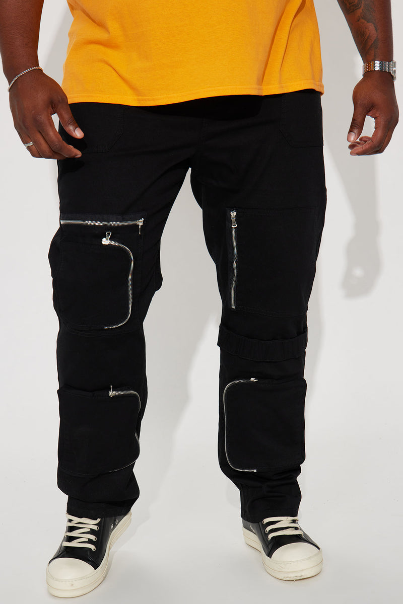 Well Rounded Zipper Cargo Pants - Black | Fashion Nova, Mens Jeans ...
