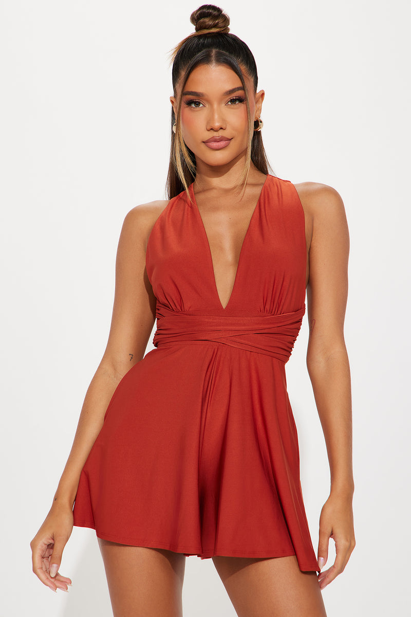 Back At It Again Romper - Rust | Fashion Nova, Rompers | Fashion Nova
