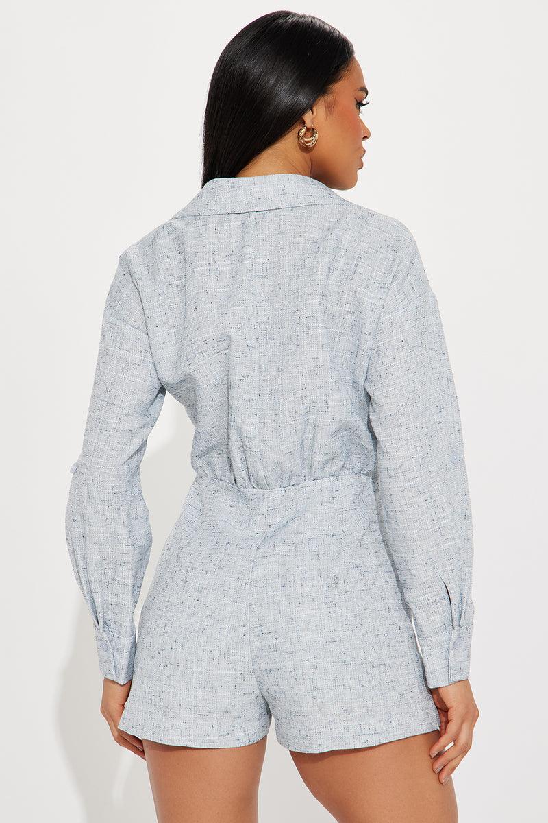 Sweet Escape Tweed Romper - Light Blue | Fashion Nova, Rompers ...