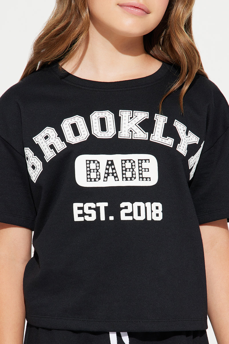 Mini Brooklyn Bebe Fleece Short Set - Black | Fashion Nova, Kids Sets ...