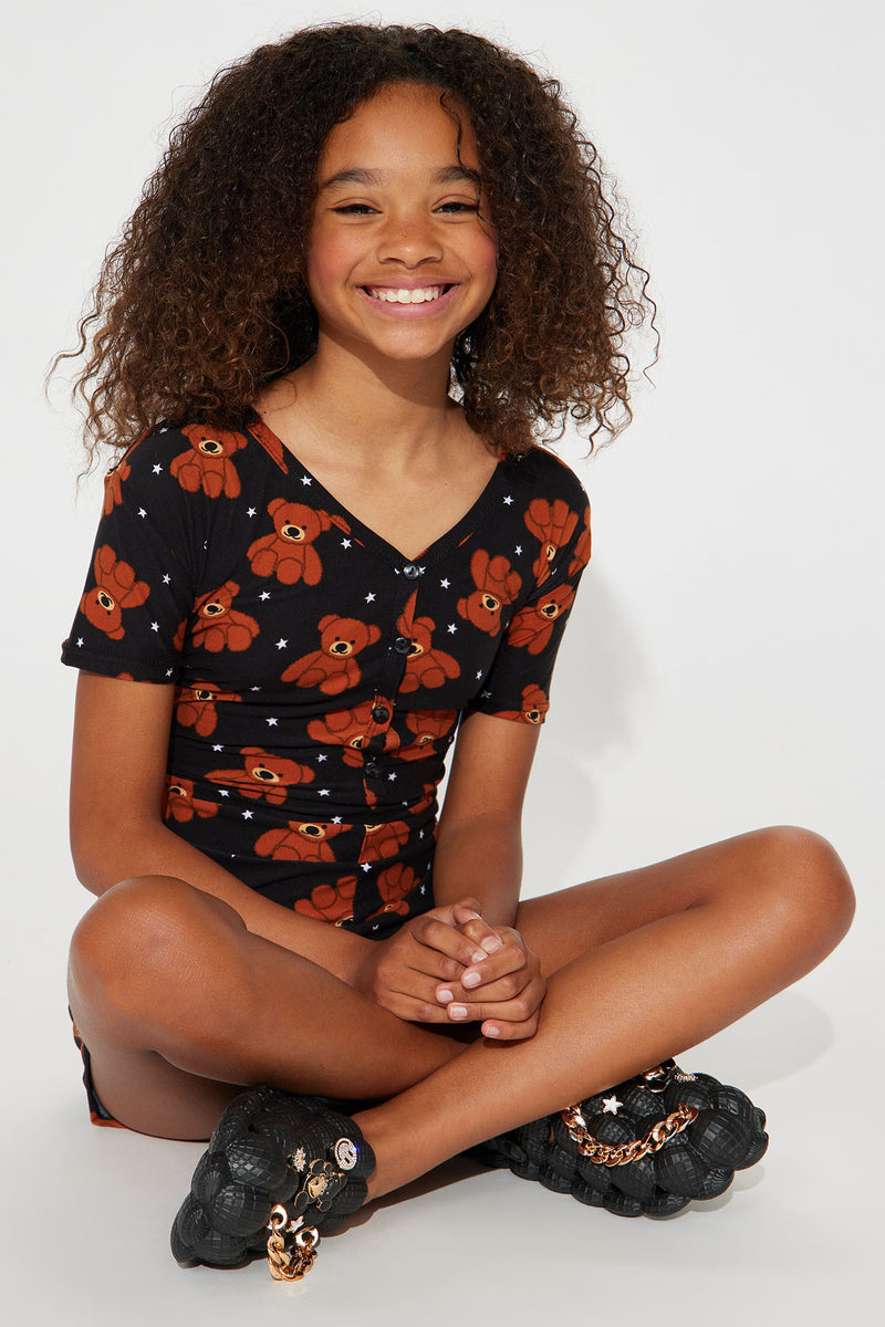 Mini Baddie Vibes Charm Bubble Slides - Black | Fashion Nova, Kids ...