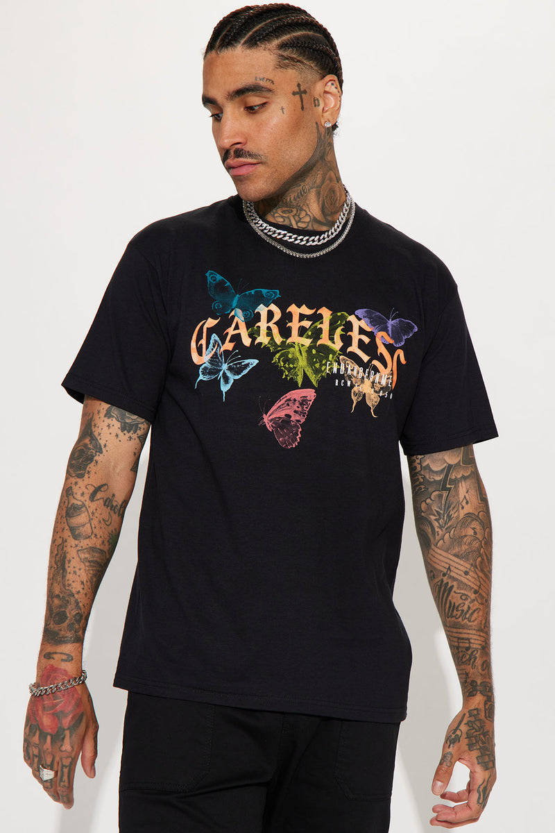 Careless Butterfly Short Sleeve Tee - Black | Fashion Nova, Mens ...