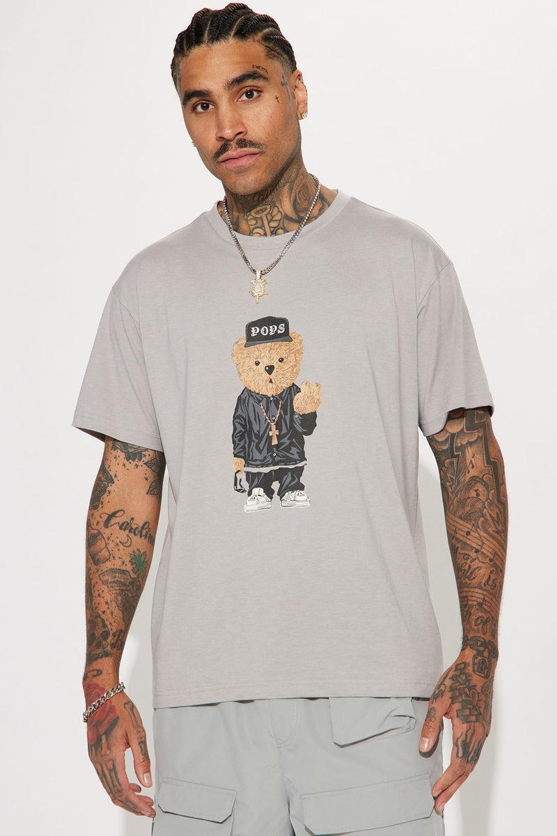 Pops Teddy Short Sleeve Tee - Grey | Fashion Nova, Mens Graphic Tees ...