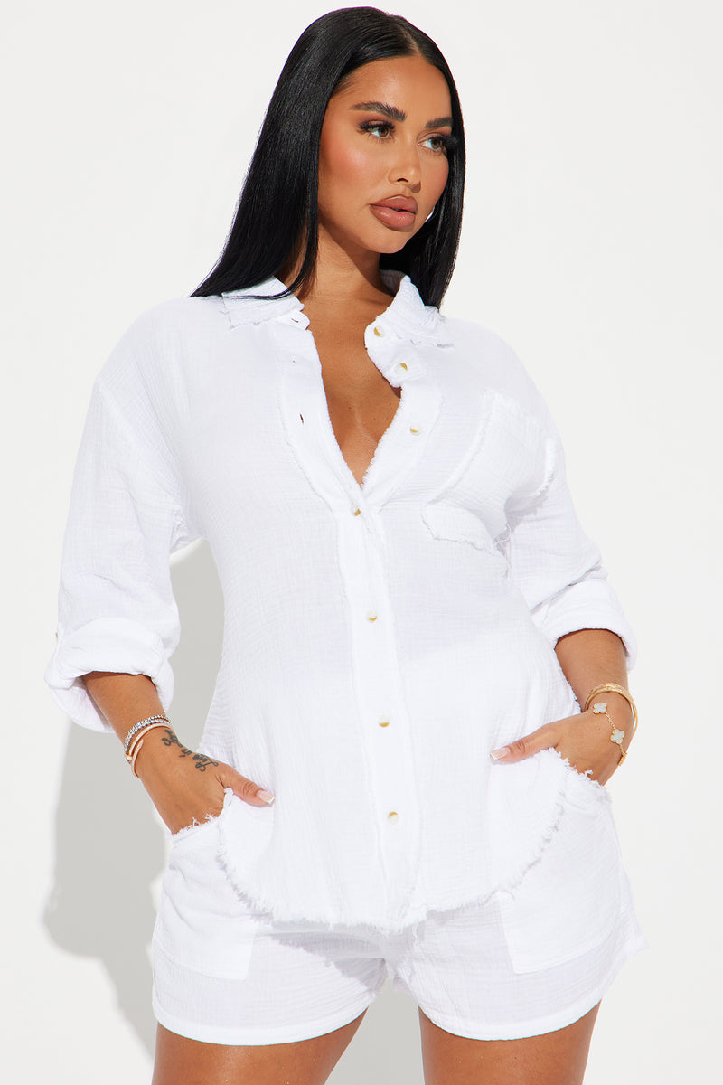 Rising Sun Gauze Short Set - White | Fashion Nova, Matching Sets ...