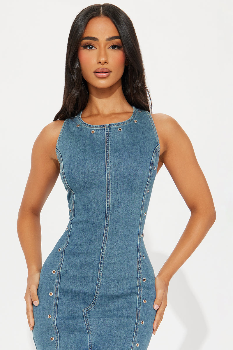 Diana Denim Midi Dress - Blue Wash | Fashion Nova, Dresses | Fashion Nova