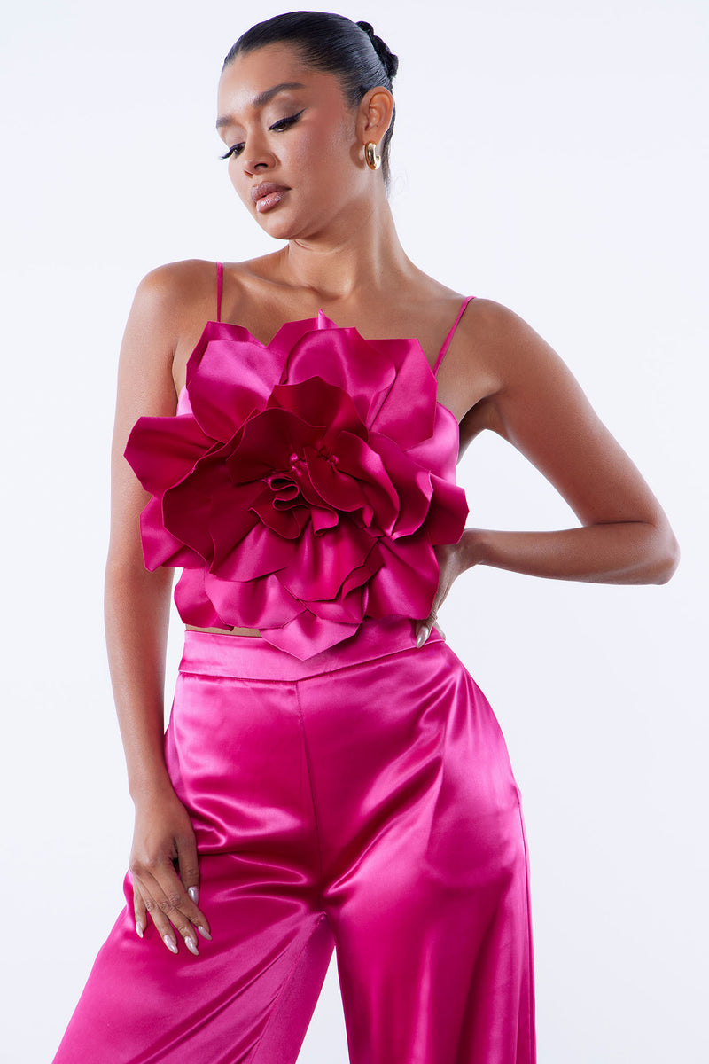 Rosalia Flower Pant Set - Magenta | Fashion Nova, Luxe | Fashion Nova