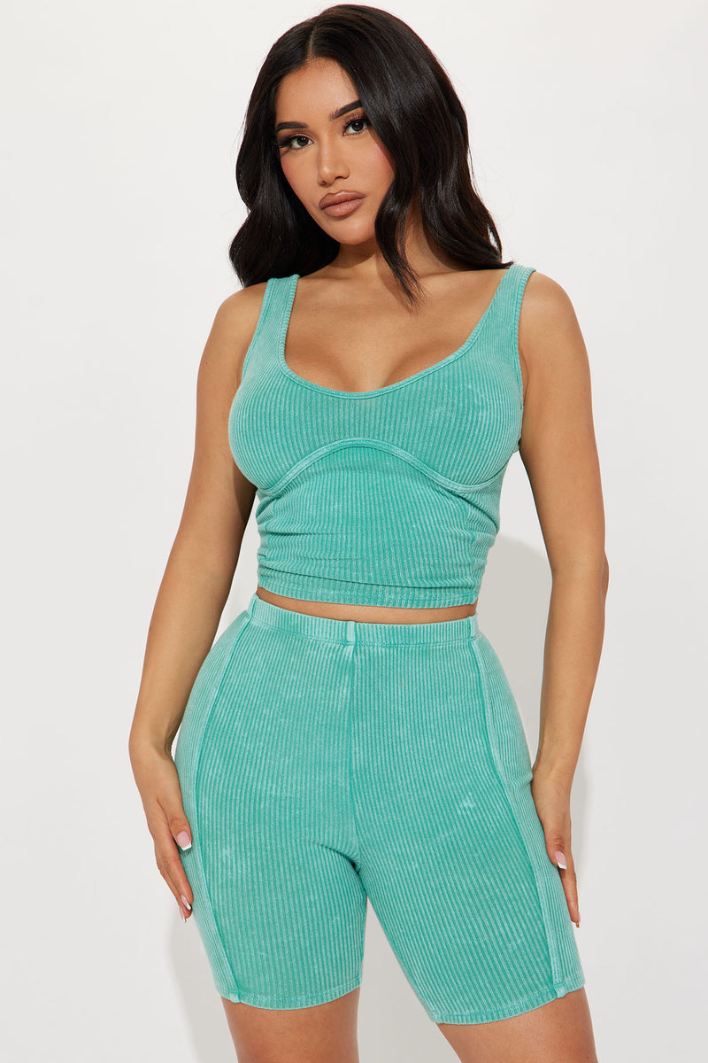 Delaney Ribbed Short Set - Aqua | Fashion Nova, Matching Sets | Fashion Nova