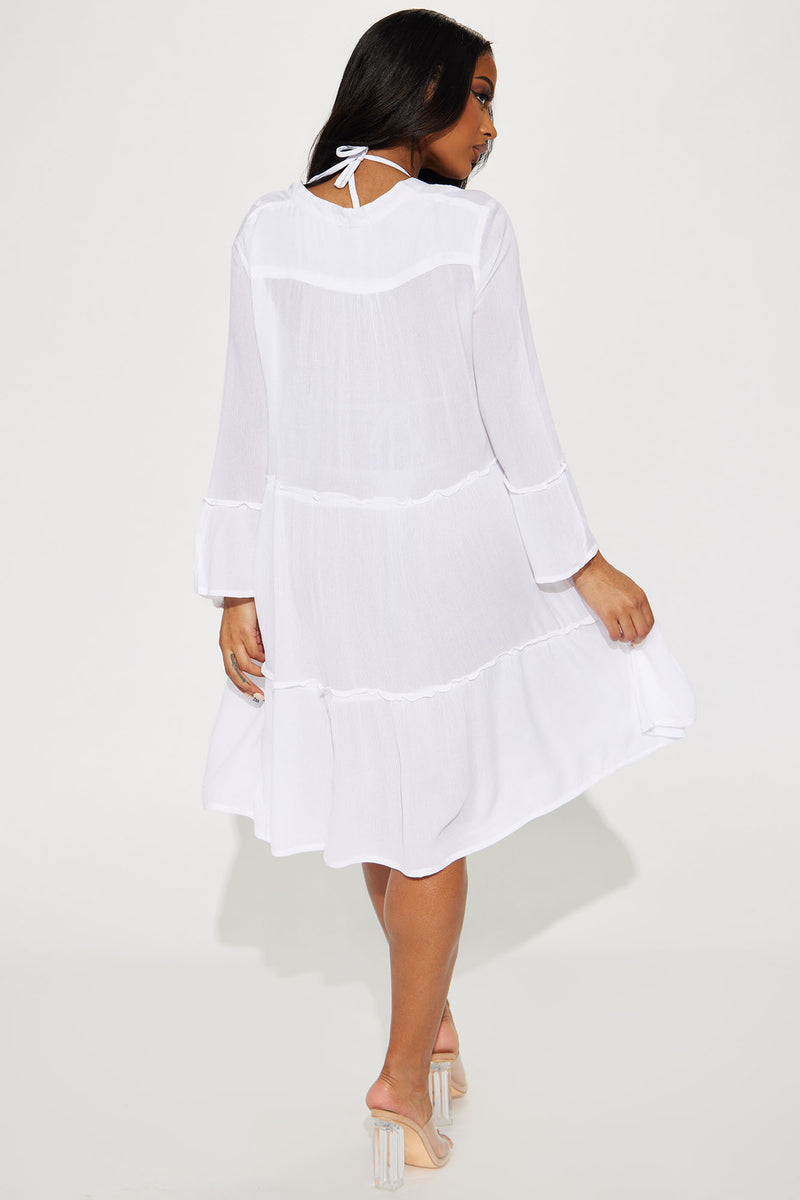 Breezy Nights Linen Cover Up Dress - White | Fashion Nova, Swimwear ...