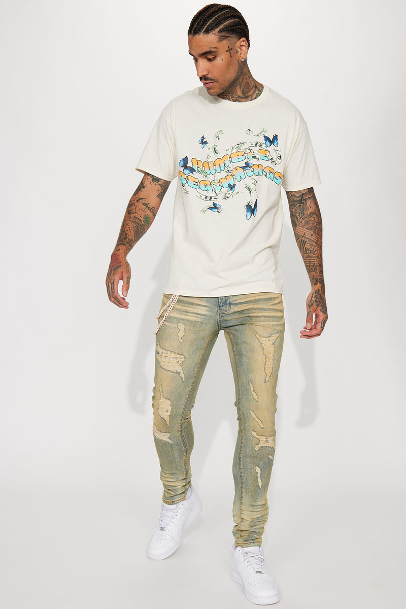 Humble Beginnings Short Sleeve Tee - Natural/Combo | Fashion Nova, Mens ...