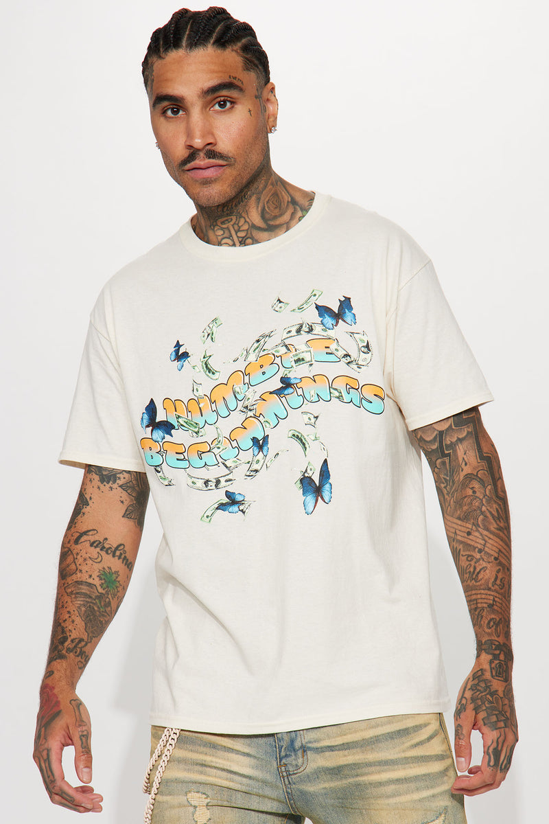 Humble Beginnings Short Sleeve Tee - Natural/Combo | Fashion Nova, Mens ...
