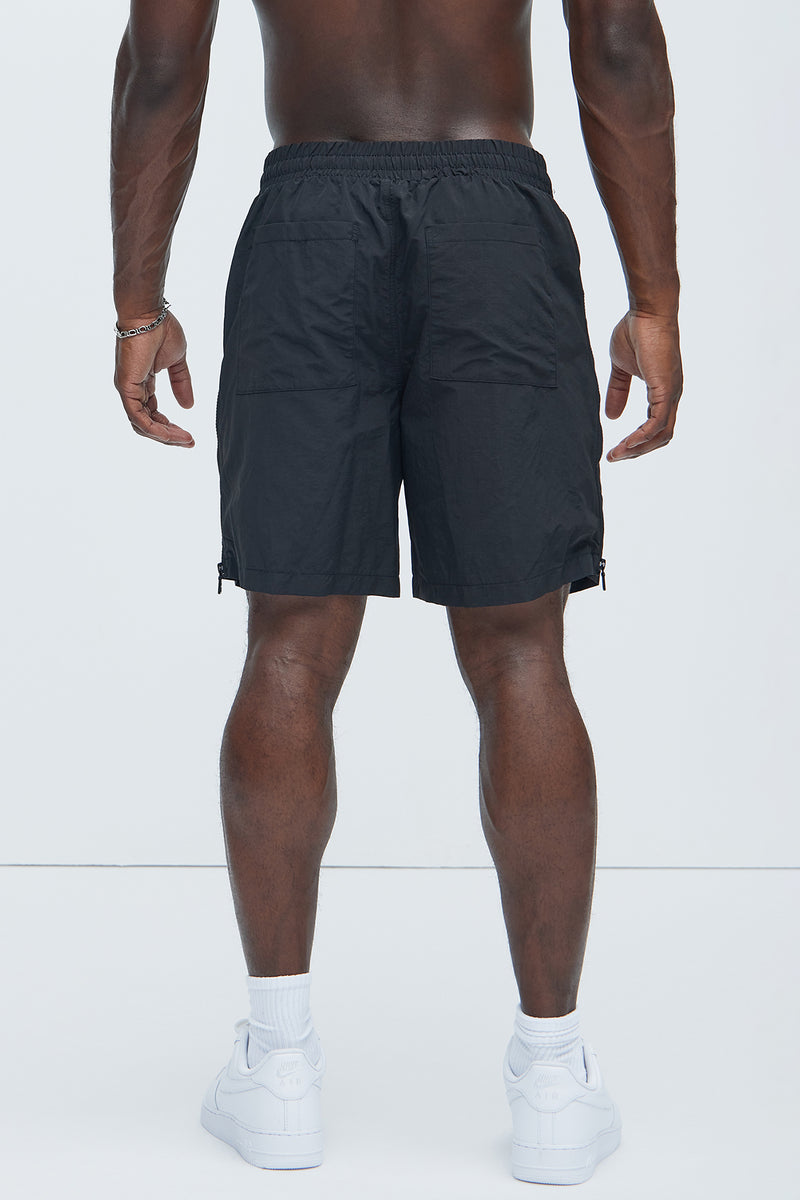 Break Away Zip Up Shorts - Black | Fashion Nova, Mens Shorts | Fashion Nova