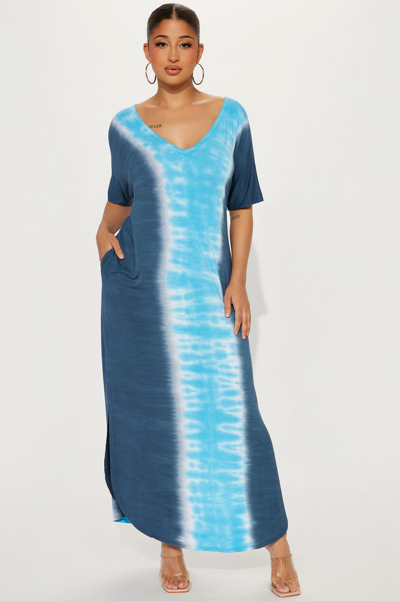 Halsey Tie-Dye Maxi Dress - Blue | Fashion Nova, Dresses | Fashion Nova