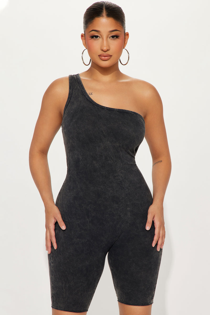 Pixxie Mineral Wash Romper - Charcoal | Fashion Nova, Rompers | Fashion ...