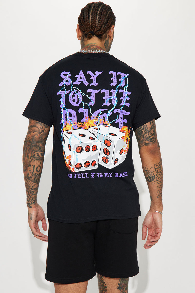 Dice Talk Short Sleeve Tee - Black | Fashion Nova, Mens Graphic Tees ...