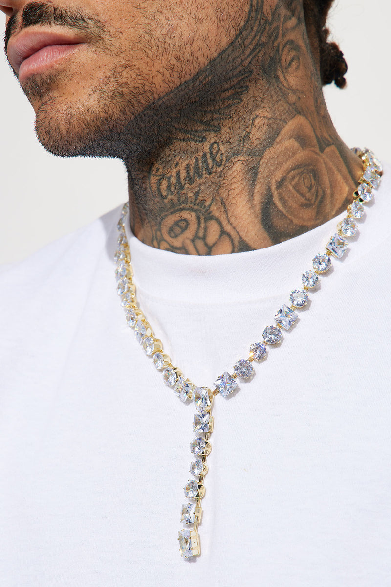 Lariat Tennis Chain Necklace - Gold | Fashion Nova, Mens Jewelry ...