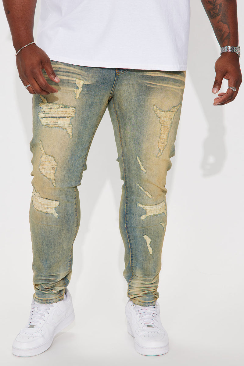Give Me Ripped Stacked Skinny Jeans - Vintage Blue Wash | Fashion Nova ...