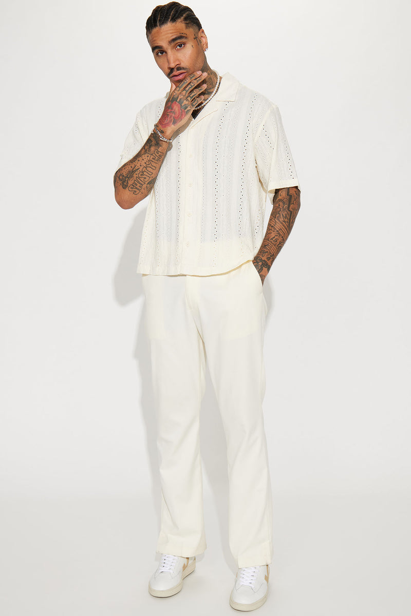 Meant For You Jacquard Short Sleeve Button Up - Cream | Fashion Nova ...