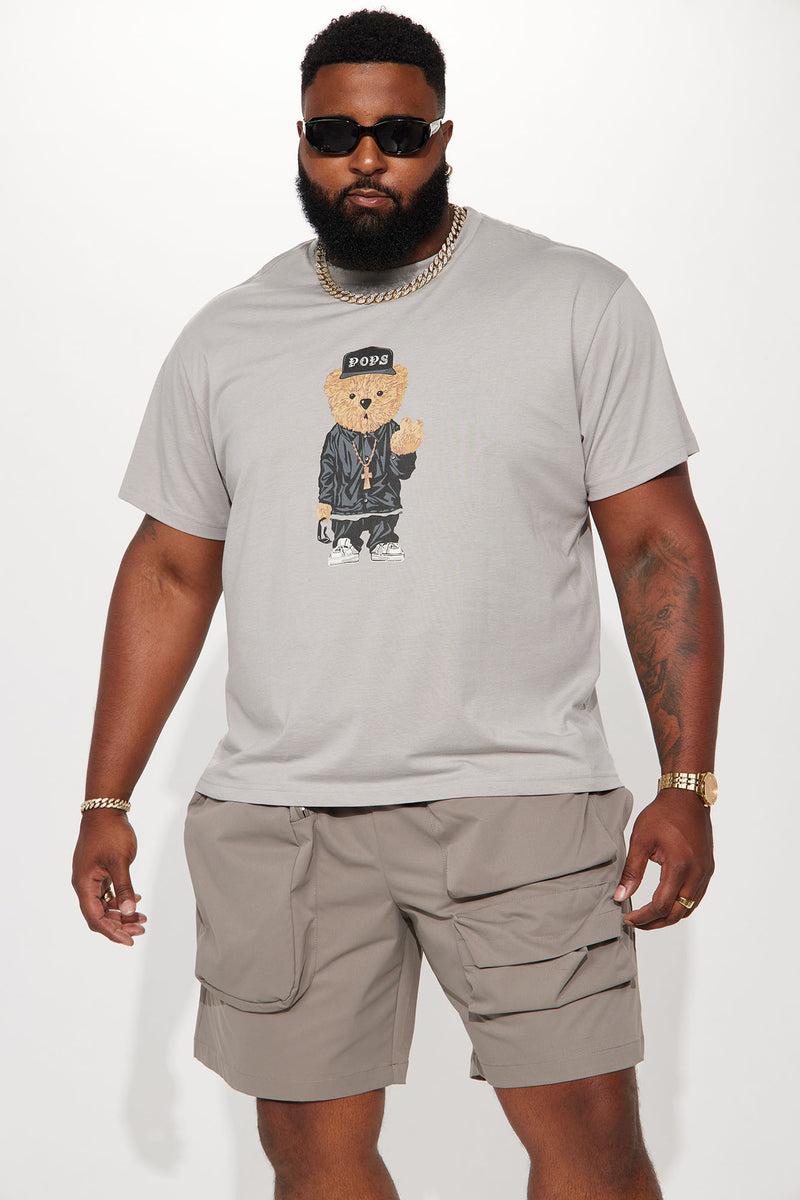 Pops Teddy Short Sleeve Tee - Grey | Fashion Nova, Mens Graphic Tees ...