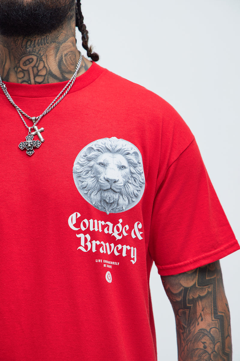 Courage & Bravery Short Sleeve Tee - Red | Fashion Nova, Mens Graphic ...