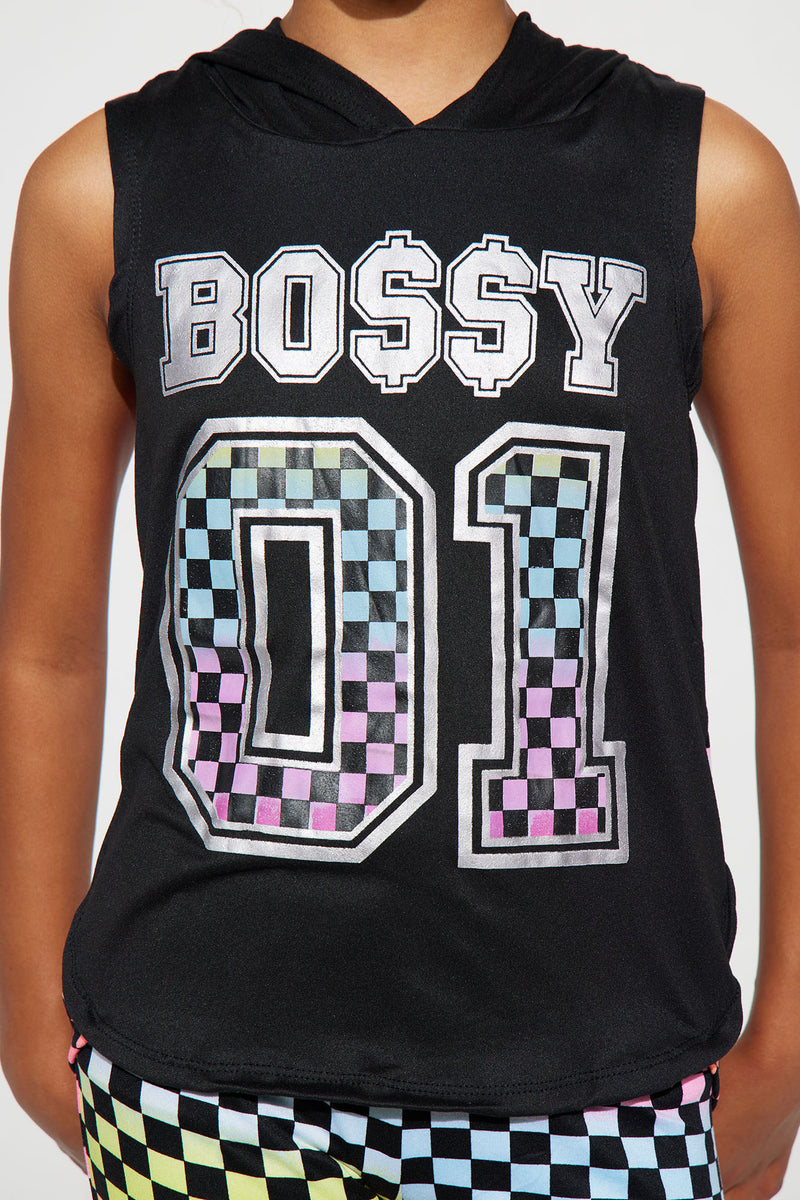 Mini I'm So Bossy Yummy Biker Short Set - Black/combo | Fashion Nova ...